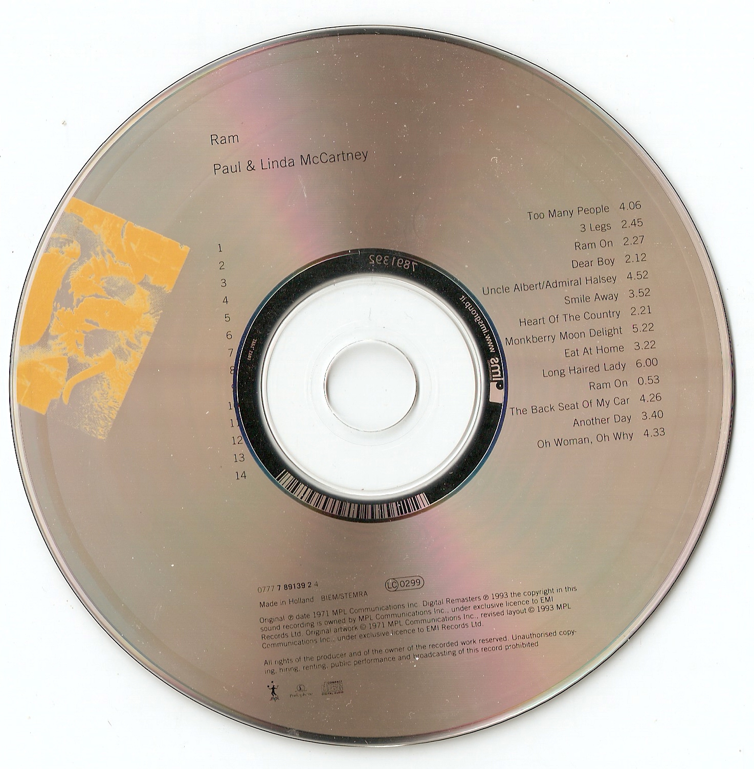 Paul McCartney Ram : CD EU | CD Covers | Cover Century | Over 1.000.000 ...